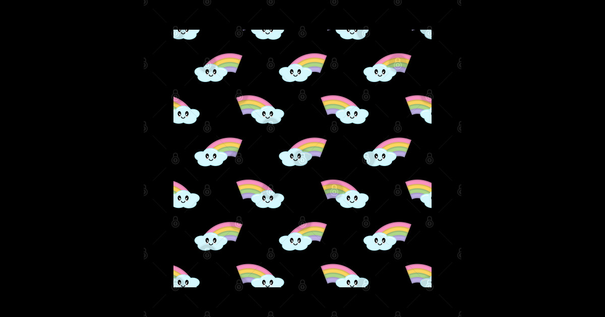 Kawaii Cute Rainbow Pattern - Rainbow Pattern - Sticker | TeePublic