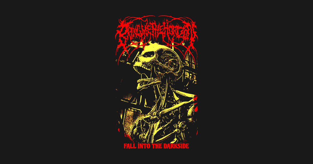 Yellow Skull And Red Typography Deathcore - Bring Me The Horizon - T ...