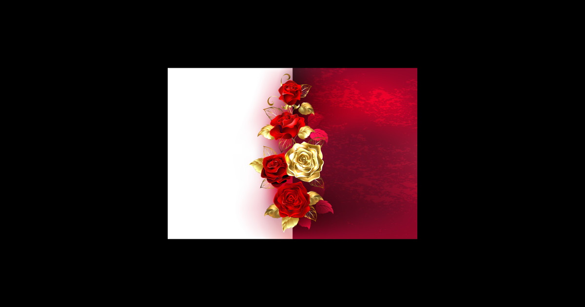 Design with Red Roses - Contrast - Sticker | TeePublic