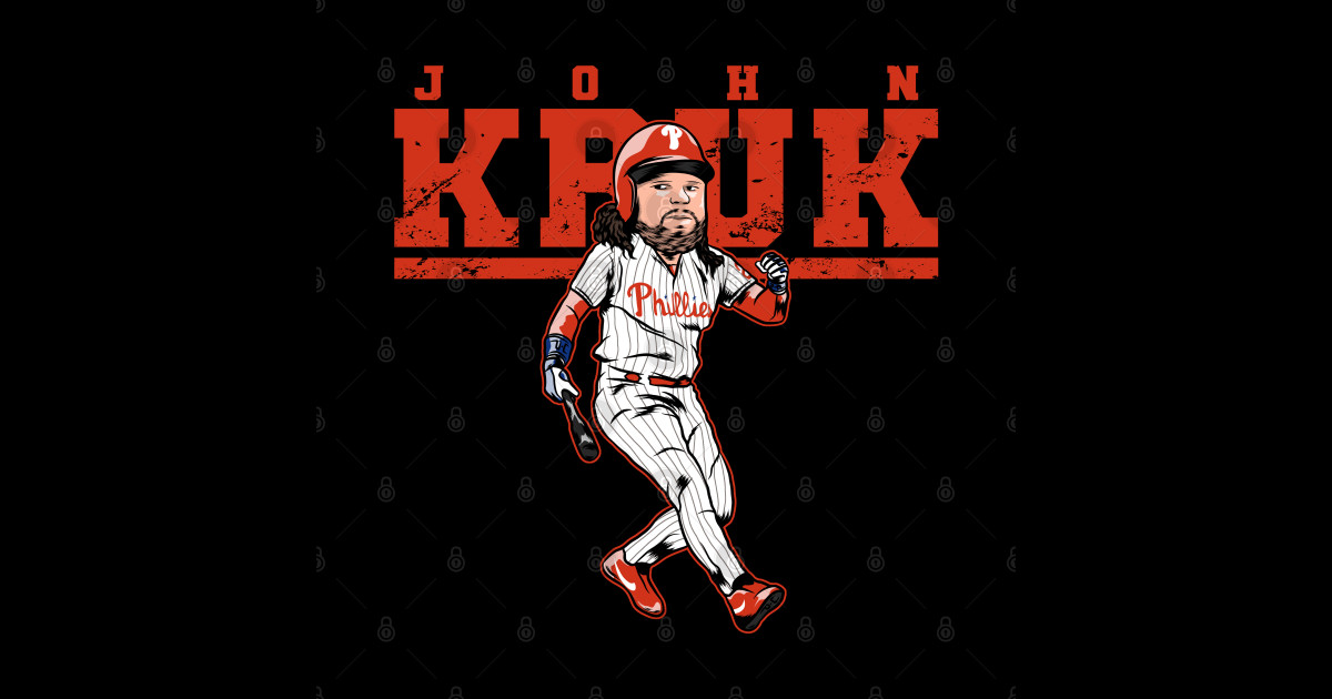 John Kruk Phillies 1993 Red Cartoon - Baseball - Sticker | TeePublic
