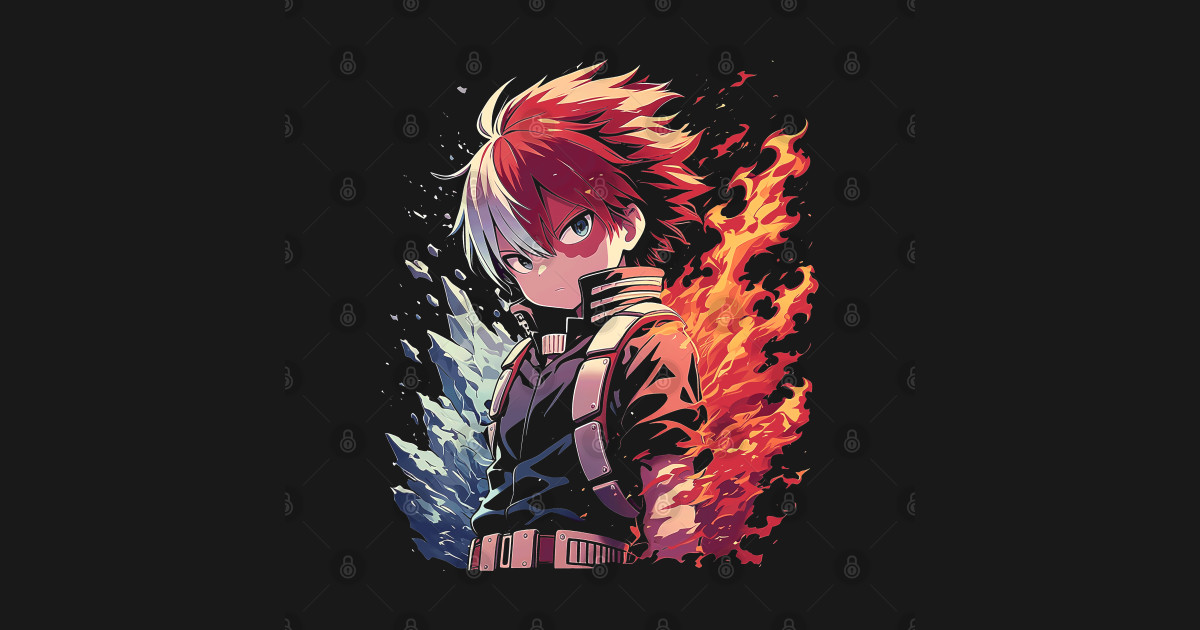 Shoto Todoroki Fan Art with Ice - Shoto Todoroki - T-Shirt | TeePublic