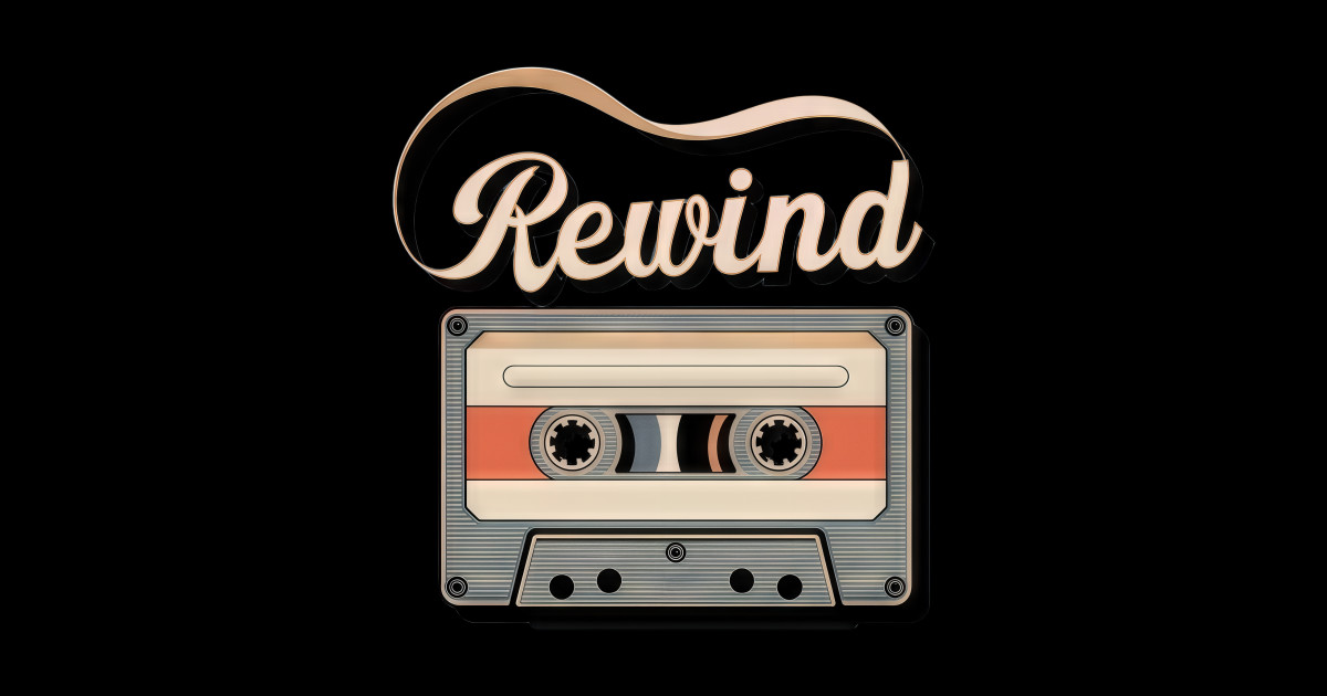Rewind Retro Cassette Tape Vintage Music - Music Lover - Sticker ...