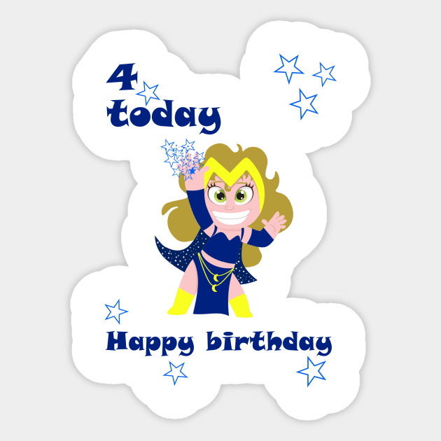 Galaxy girl age 4 - Galaxy - Sticker | TeePublic