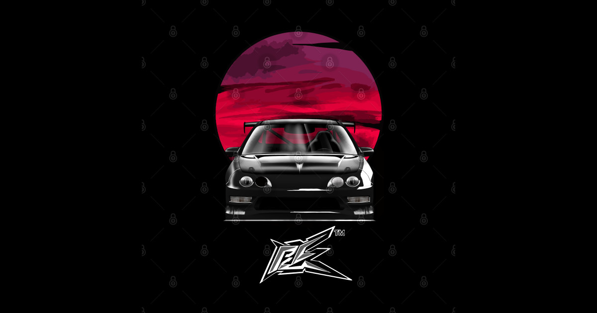 integra type r racecar lowered black - Acura Integra - Sticker | TeePublic