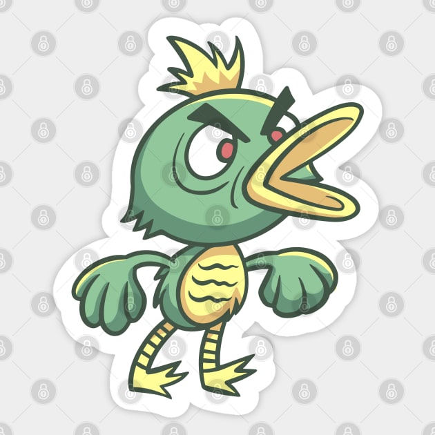 Angry Green Duck Monster - Duck - Sticker | TeePublic