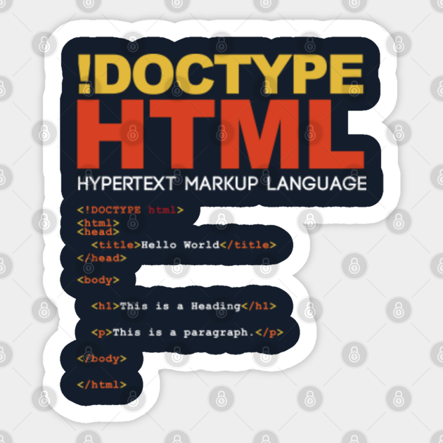 HTML - Web Designer - Sticker | TeePublic