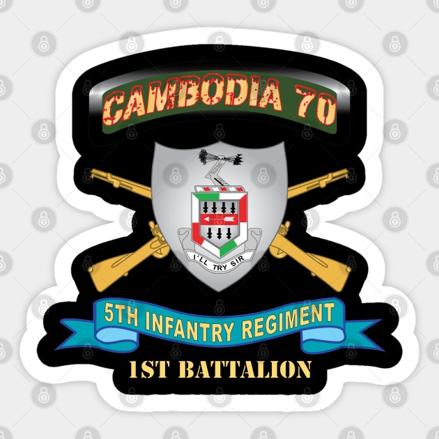 5th Infantry Regiment - DUI - 1st Battalion w Cambodia Tab w Br ...