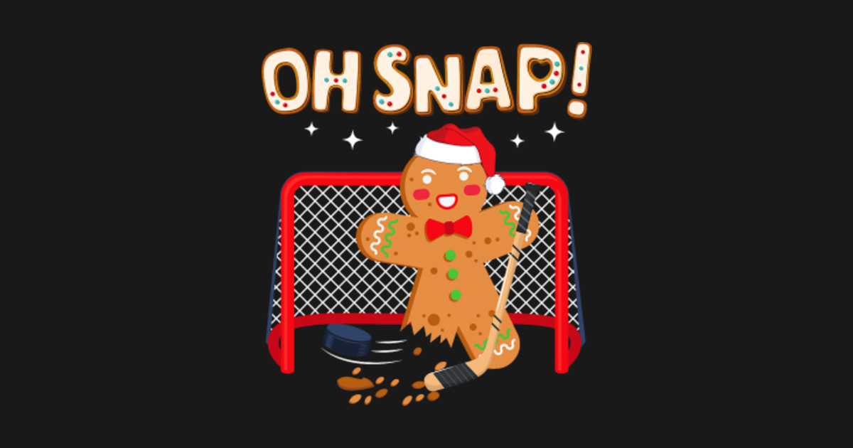 Hockey Goalie Funny Christmas Gingerbread Man Oh Snap Cookie ...