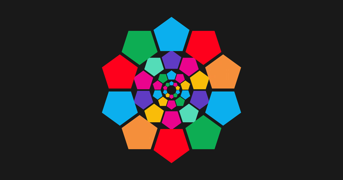 Pentagon Shapes Pattern Design In Multiple Colors - Pentagon - T-Shirt | TeePublic