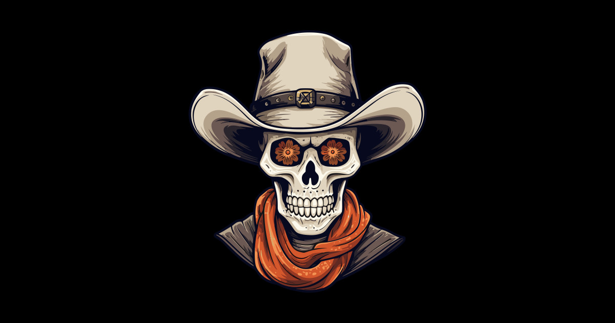Halloween Cowboy Skeleton With Western Hat Wild West - Halloween Cowboy ...