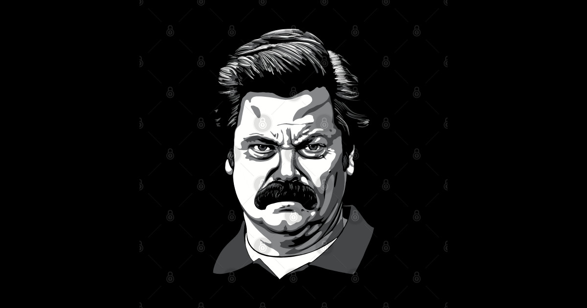 Nick Offerman greyscale - Nick Offerman - Sticker | TeePublic