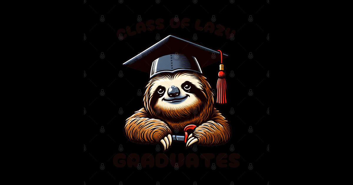 Graduation sloth - Graduation - Sticker | TeePublic