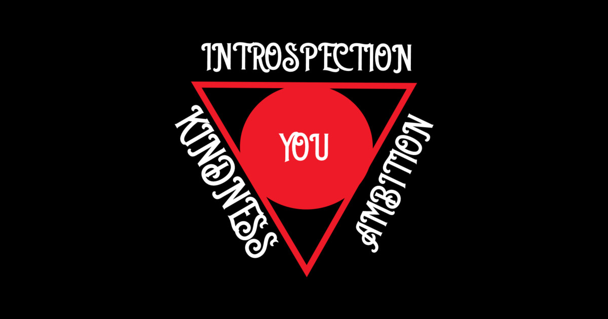 Kindness Introspection Ambition Triangle - Self Improvement - Sticker ...