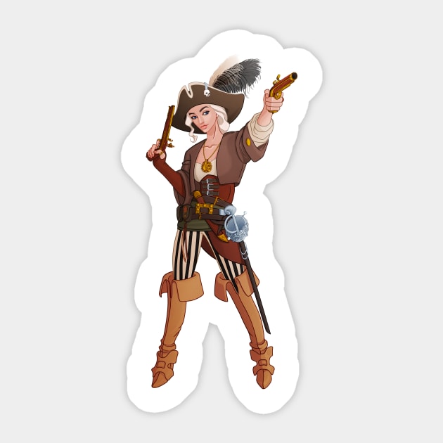 Pirate girl - Pirate - Sticker | TeePublic