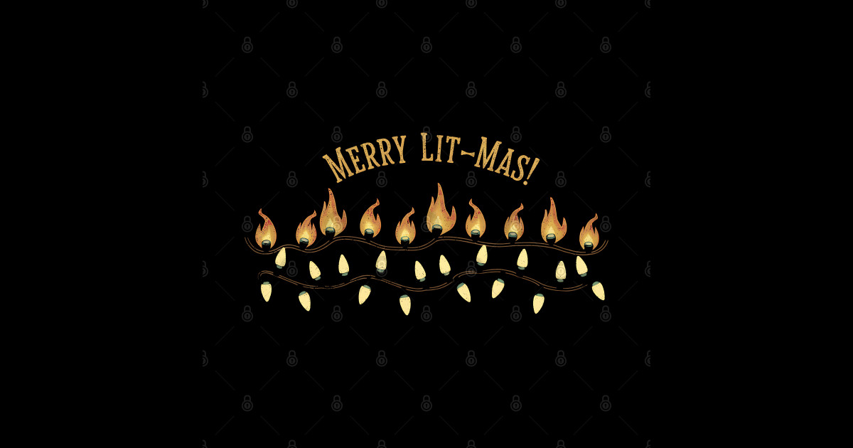 Merry Lit-Mas Funny Holiday Lights - Merry Liftmas - Sticker | TeePublic