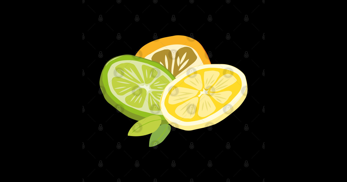 Fresh Summer Citrus pattern - Citrus - Sticker | TeePublic