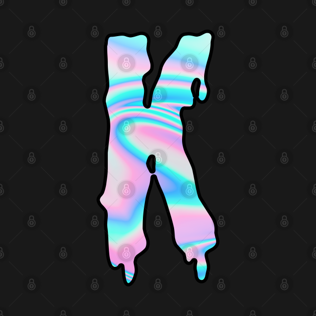 Holographic Drippy K Letter - Drippy Letter K - T-Shirt | TeePublic