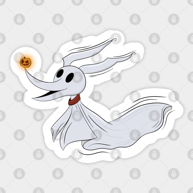Zero Ghost - Ghost Dog Halloween - Sticker | TeePublic