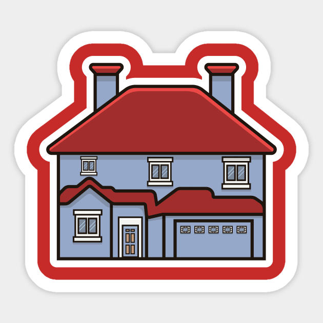 House Building Sticker vector illustration. Building and landmark ...
