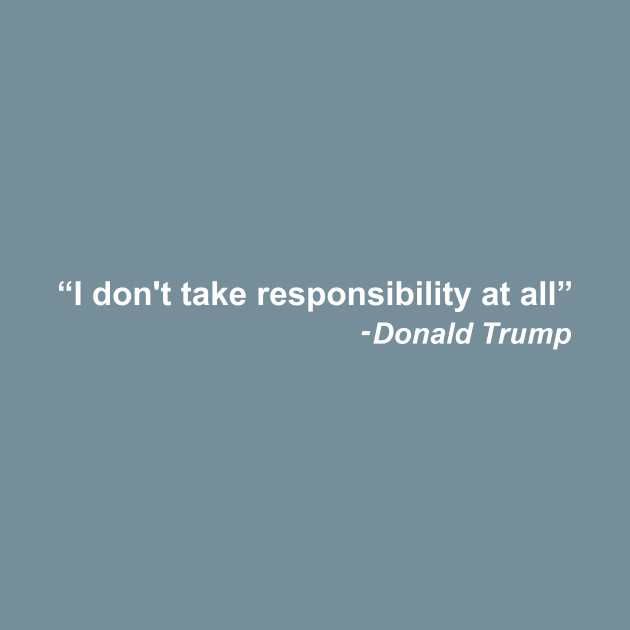 I don't take responsibility at all - Donald Trump - Donald Trump - T ...