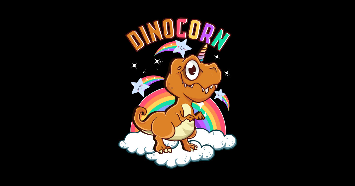 Cute & Funny Dinocorn Dinosaur Unicorn - Dinocorn - Sticker | TeePublic