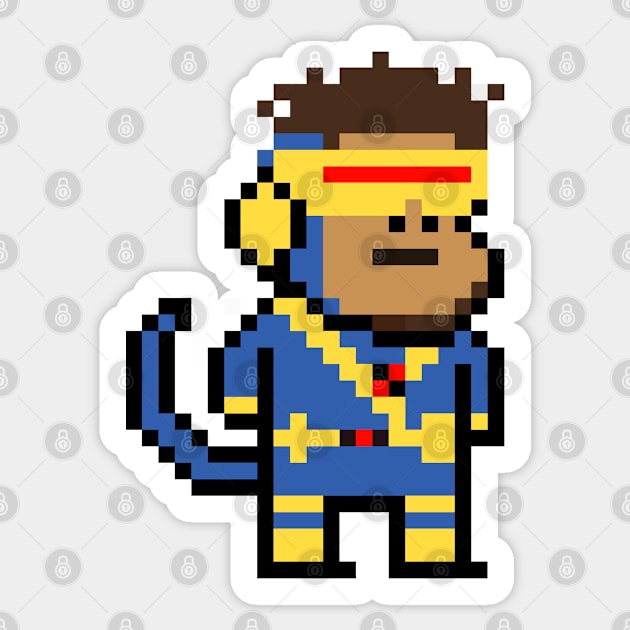 Pixel Art, Cyclops X-Men Kong - Pixel Art - Sticker | TeePublic