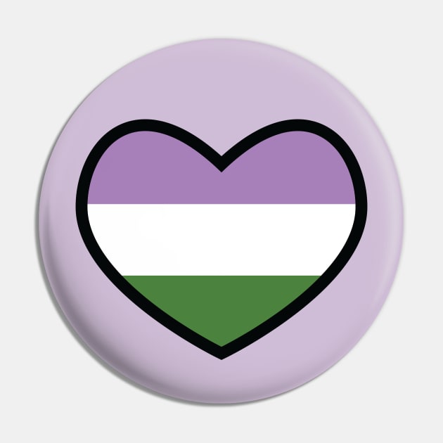 Genderqueer Flag Heart - Genderqueer Flag Heart - Pin | TeePublic