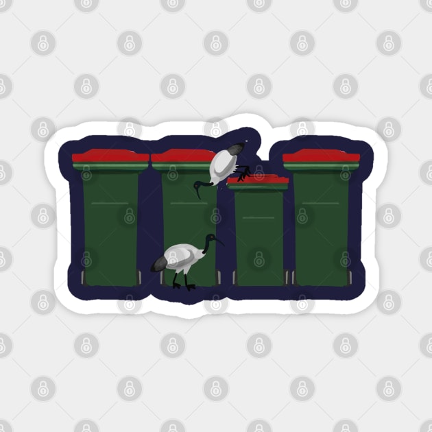 Bin Chicken Ibis Wheelie Bins - Bin Chicken - Magnet | TeePublic