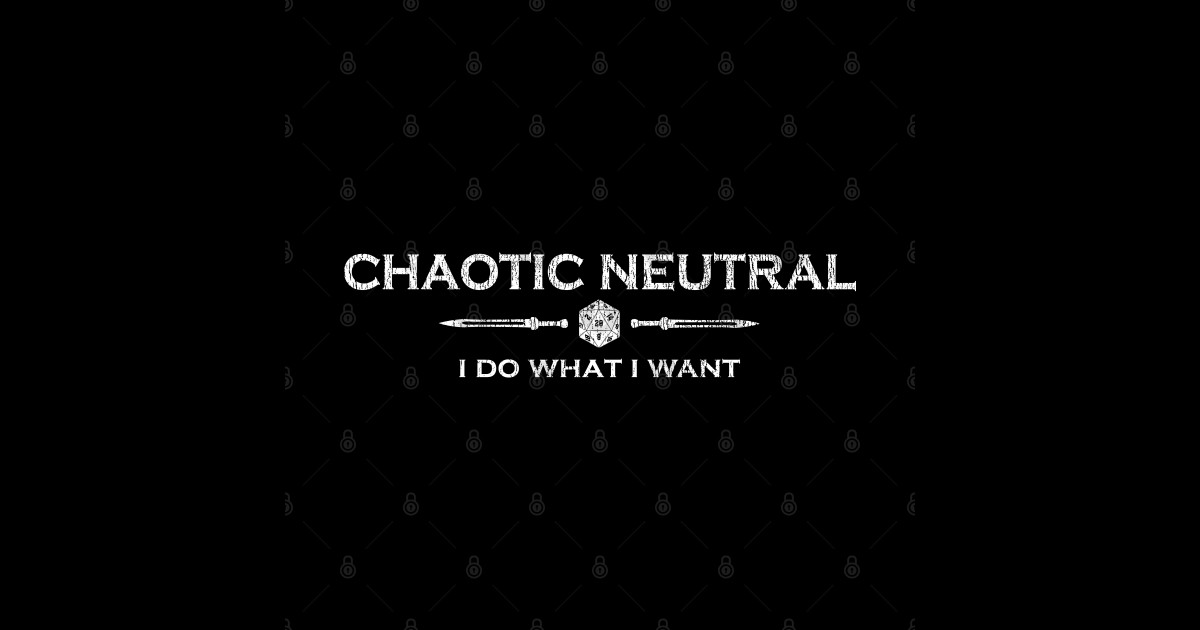 D20 Roleplay Alignments - Chaotic Neutral - Chaotic Neutral - Sticker ...
