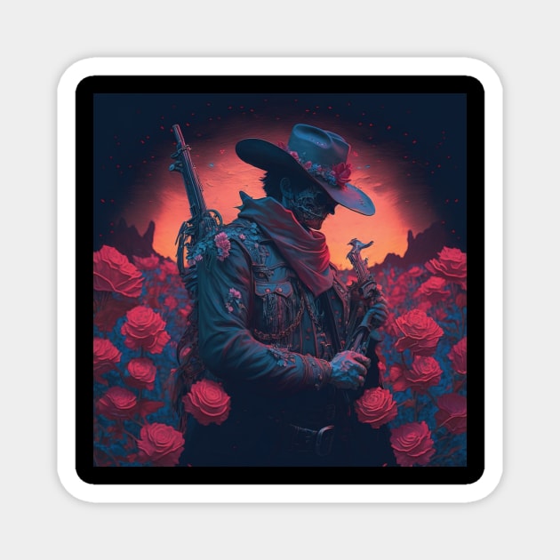 gun and roses - Roland - Magnet | TeePublic