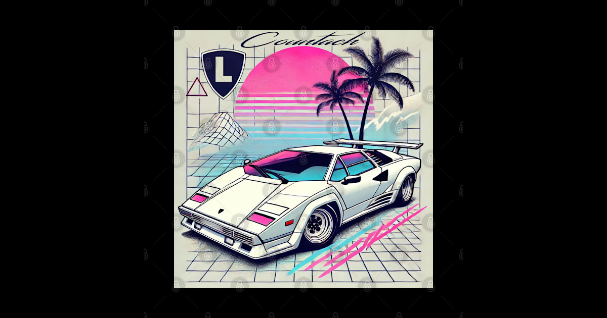 White Countach - Countach - Sticker | TeePublic