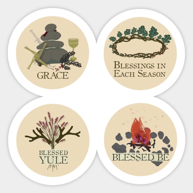 Pagan Blessing Circles - Small Sheet - Loch Nest Farm - Sticker | TeePublic