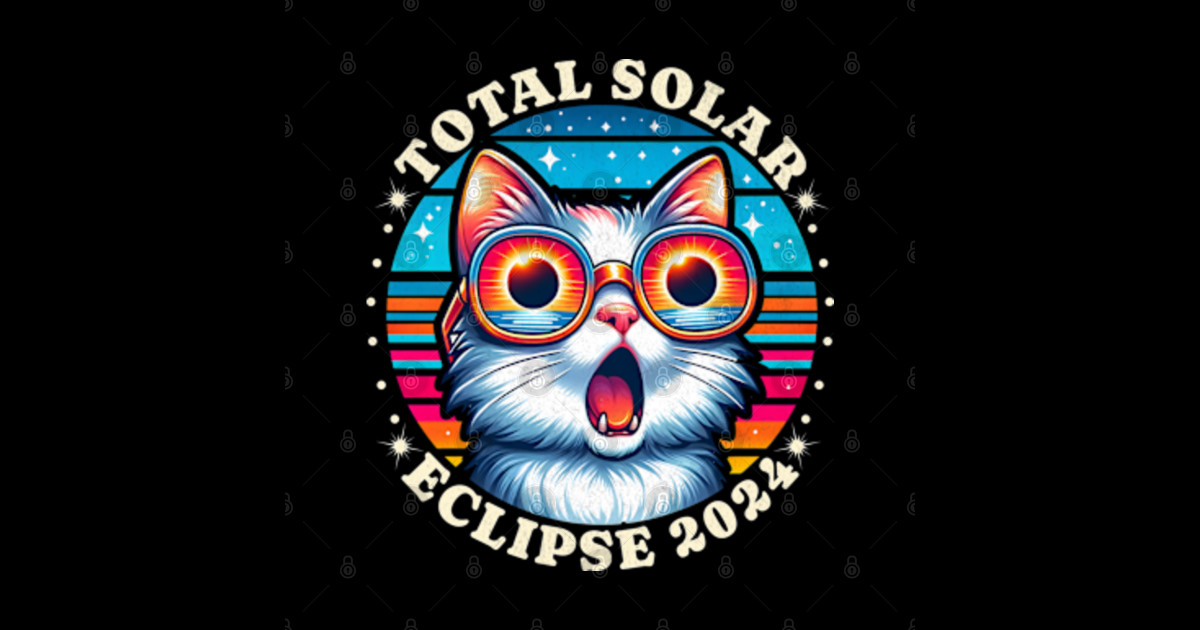 Funny Total Eclipse Cat - Funny Eclipse - Sticker | TeePublic