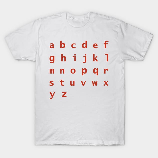 Red Letters Alphabet Typography - Graphic - T-Shirt | TeePublic