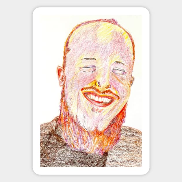 Laughing Man with Red Beard - Redhead - Sticker | TeePublic