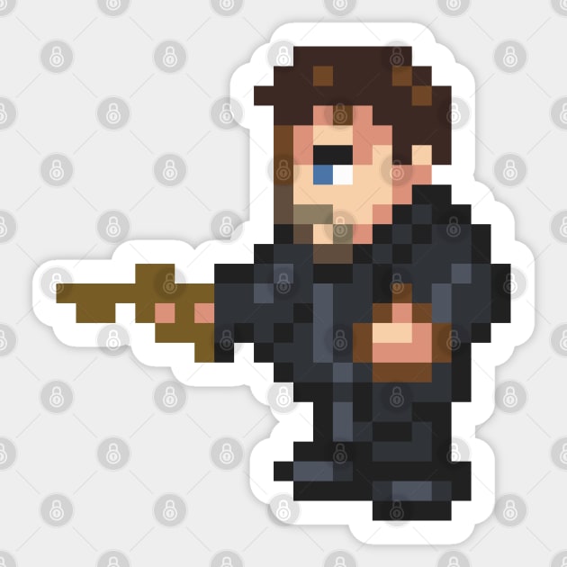 Chris Redfield Resident Evil Pixel Art - Resident Evil - Sticker ...