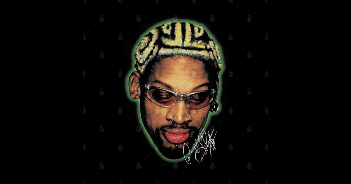 Dennis Rodman Big Face Signature - Dennis Rodman - Sticker | TeePublic