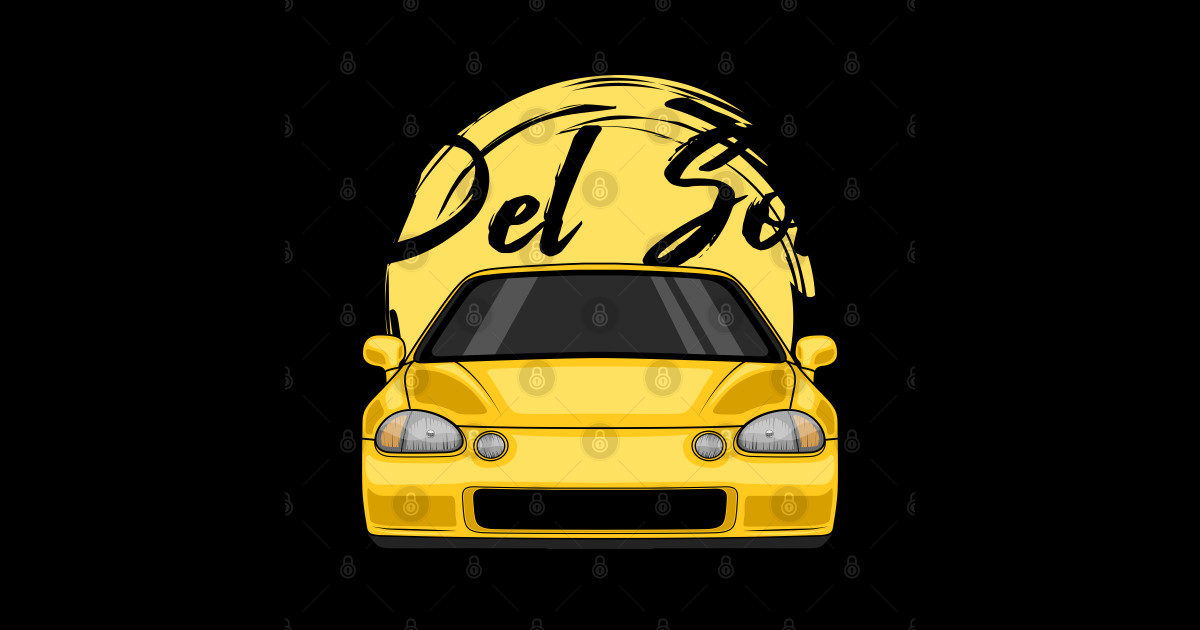 Front Yellow Del Sol JDM Legend - Del Sol - Sticker | TeePublic
