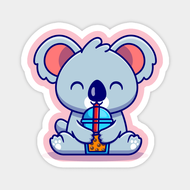 Cute Koala Drink Boba Milk Tea Cartoon Cute Koala Drink Boba Milk Tea Cartoon Magnet Teepublic