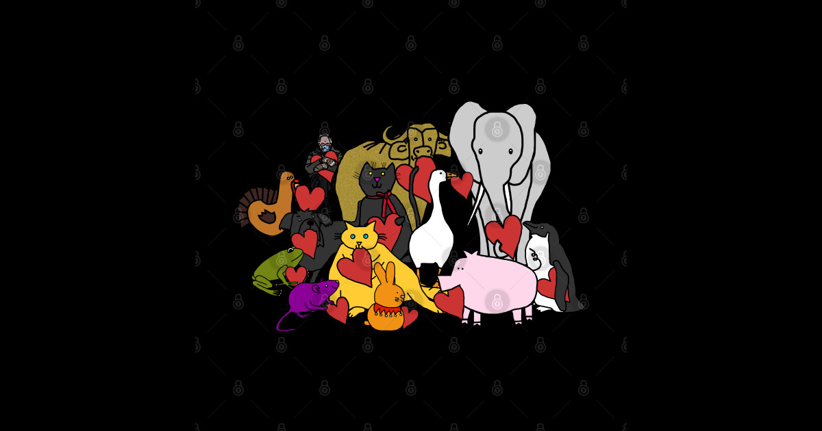 Animals with Love Hearts and Hidden Bernie Sanders on Valentines Day ...