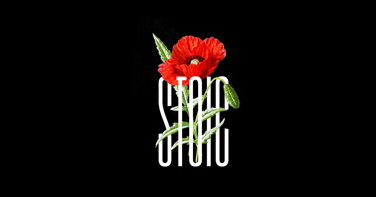 Stoic Red Flower - Flowers - Sticker | TeePublic