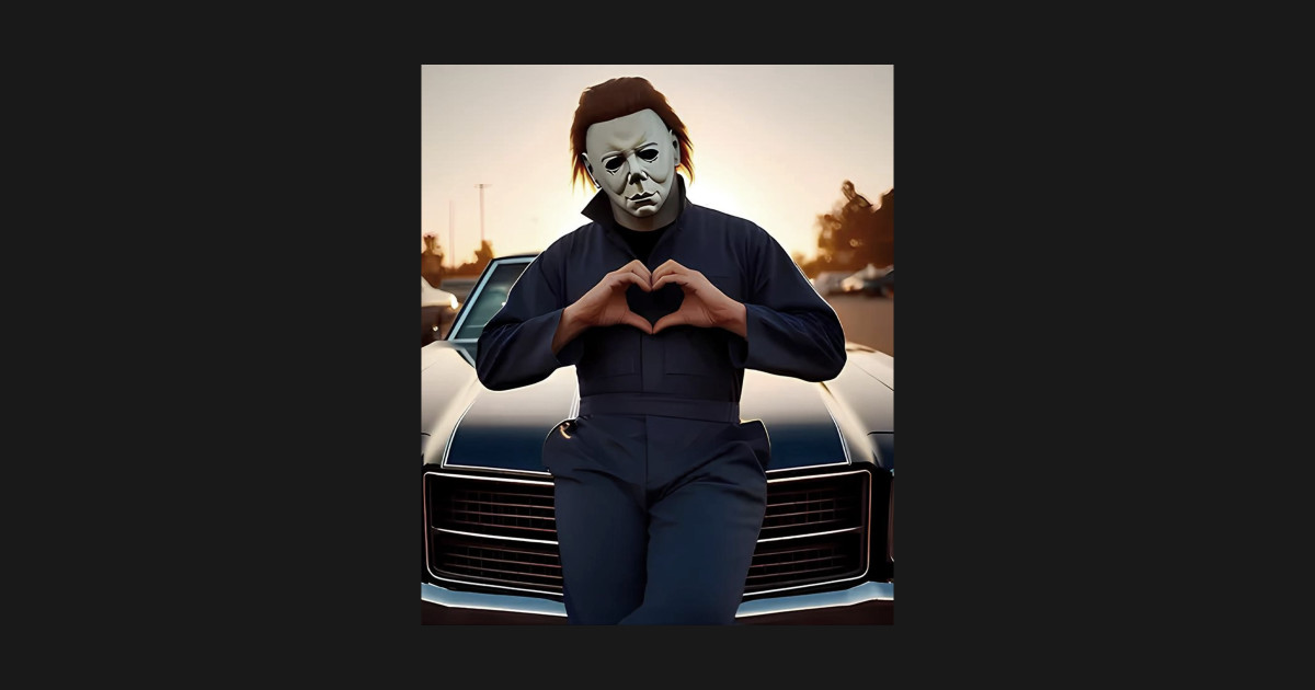 Retro Michael Myers Heart Hands TShirt Funny Horror Movie Halloween ...
