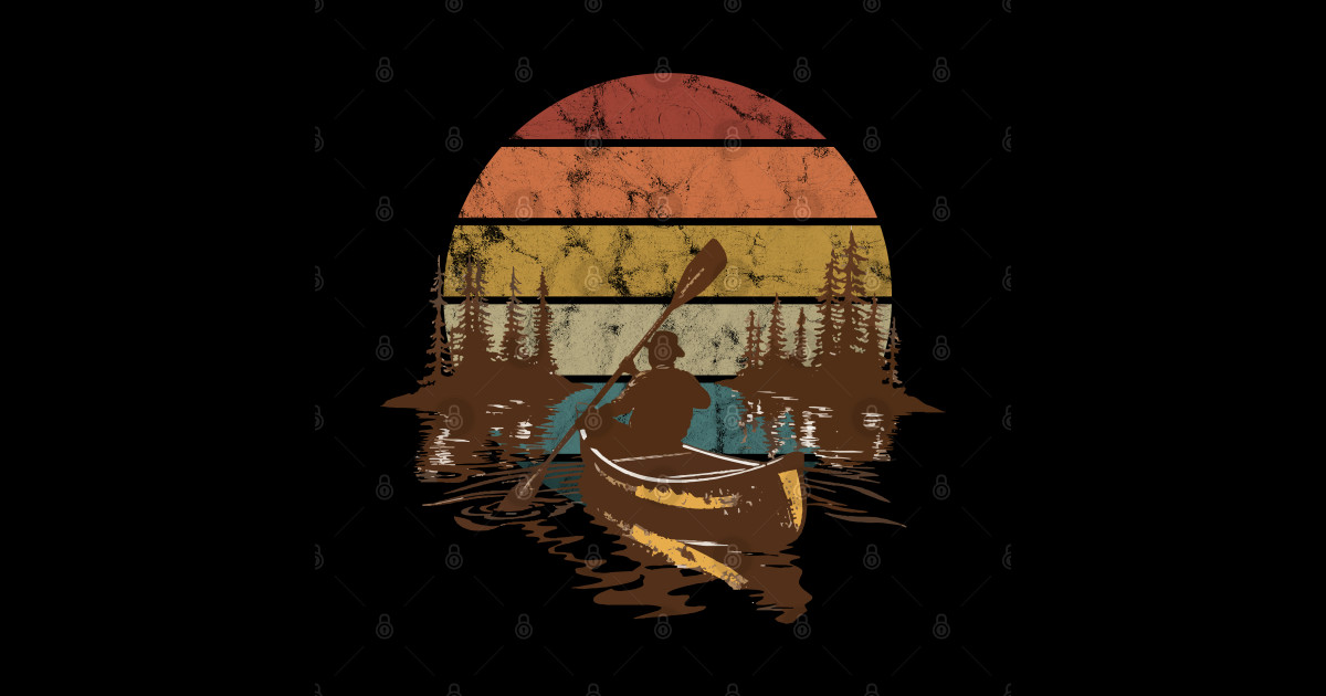 Canoeing Vintage Summer Style - Canoeing Designs - Sticker | TeePublic