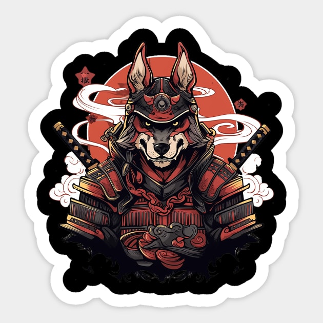 samurai dog - Dog - Sticker | TeePublic