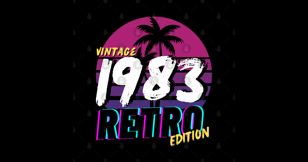Vintage Sunset 1983 Men Women 80s Retro - 1983 Vintage - Sticker ...