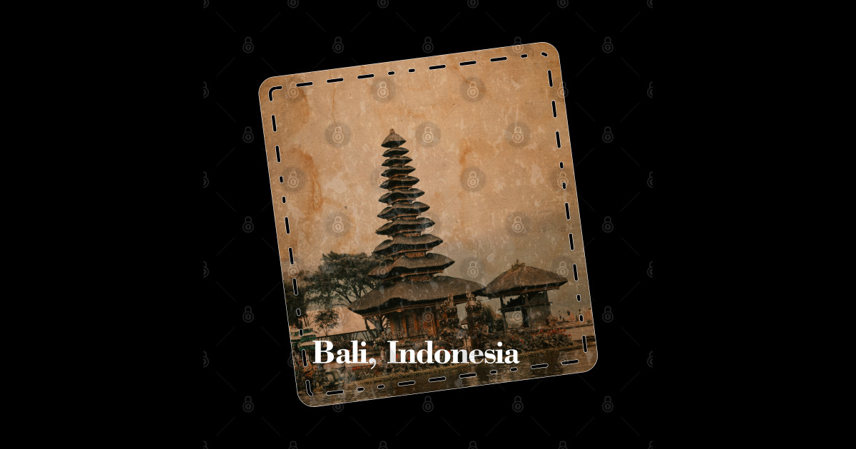Balinese Temple in Indonesia - Vintage - Sticker | TeePublic