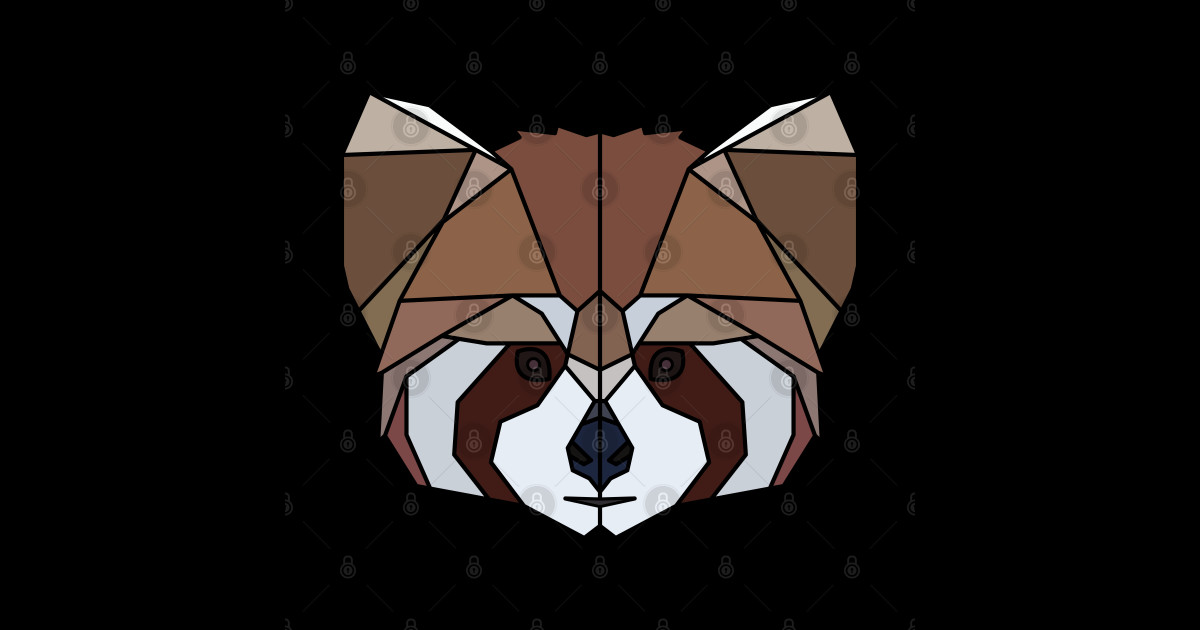 Red Panda Geometry Pattern - Geometry Animals Design - Sticker | TeePublic