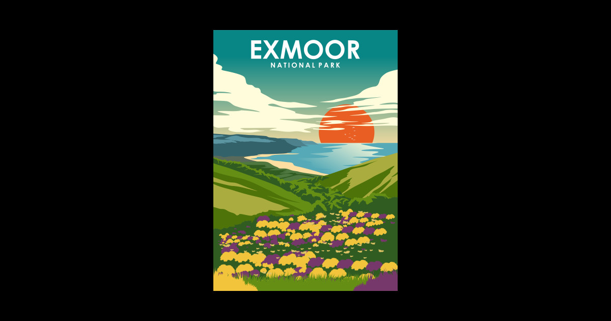 Exmoor National Park Vintage Minimal Retro Travel Poster - Exmoor ...
