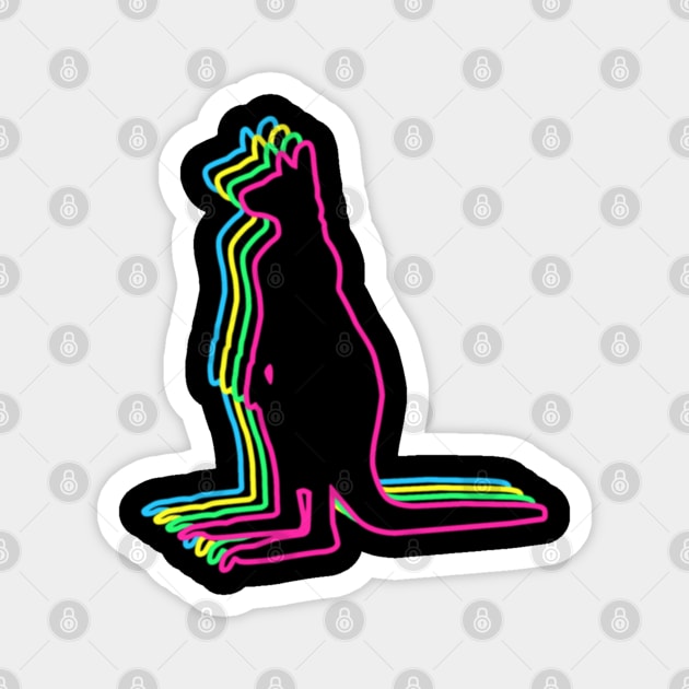 Kangaroo 80s Neon - Kangaroo - Magnet | TeePublic