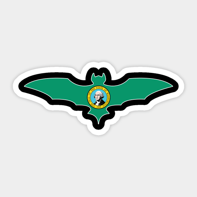 Washington Bat Flag - Washington State - Sticker | TeePublic